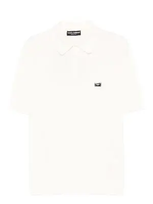 Dolce & Gabbana Logo-plaque Polo Shirt - White
