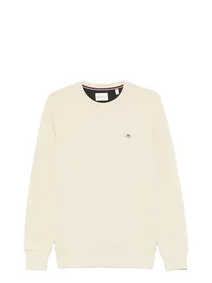 Gant Shield-motif Crew-neck Sweatshirt - Neutrals