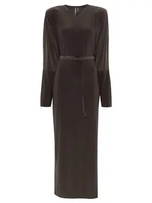 Norma Kamali Dolman Side-slit Gown - Brown