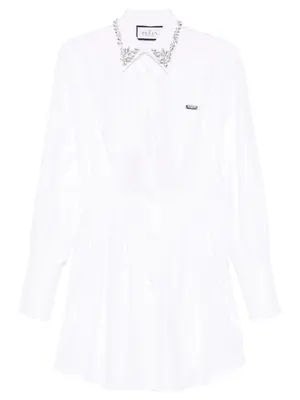 Philipp Plein Mini Shirt Dress - White