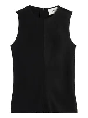 AMI Sleeveless Top With Ami De Coeur Plaque