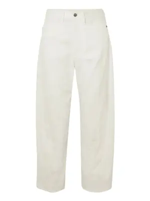 Maria Mcmanus Bow High-rise Barrel-leg Jeans - White