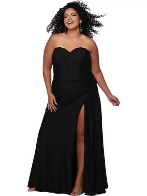 SYDNEY'S CLOSET Strapless Corset Gown - Onyx