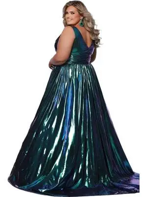 SYDNEY'S CLOSET Bra-friendly A-line Gown - Peacock