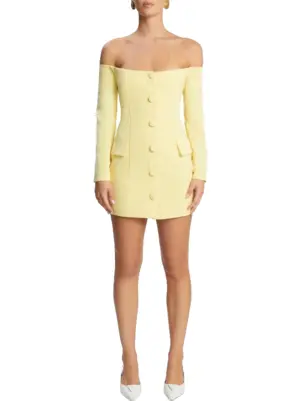 Bardot Iria Button-up Mini Dress - Canary Yellow