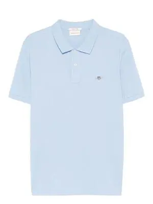 Gant Shield-motif Short-sleeve Polo Shirt Blue