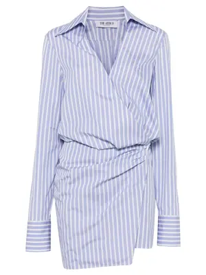 Attico Striped Mini Shirt Dress - White