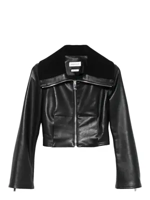 Alexander McQueen Folded-collar Leather Jacket - Black