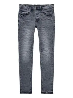 PURPLE BRAND Faded Low-rise Jeans - Black