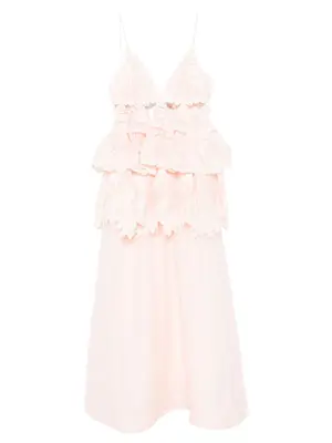 Zimmermann Tiered Lace Maxi Dress - Pink