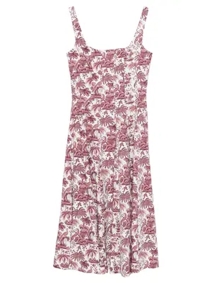 Staud STAUD Wells Midi Dress Red