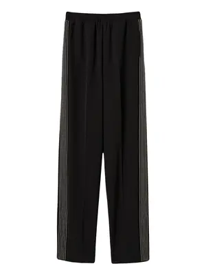 TWINSET Embroidered Crêpe Track Pants - Black