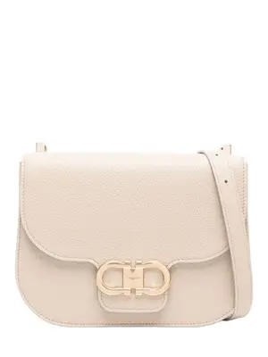 FERRAGAMO Ferragamo Double Gancini Crossbody Bag Neutrals