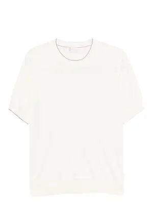 Brunello Cucinelli Fine-knit T-shirt - Neutrals