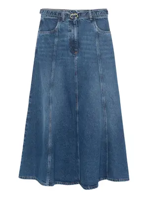 TWINSET TWINSET Oval T-Belt Denim Maxi Skirt