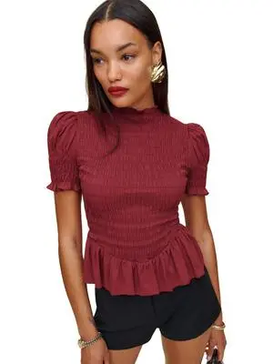 REFORMATION Aggie Top Rubies