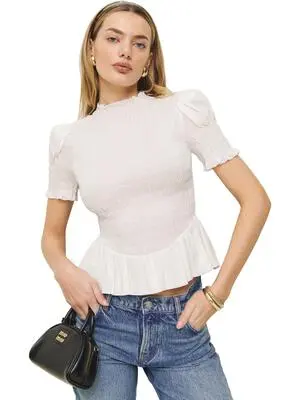 REFORMATION Aggie Top White