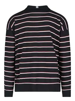 Loewe Cotton Polo Shirt Sweater - Black/red/white