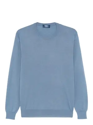 Fedeli Fine-knit Sweater - Blue