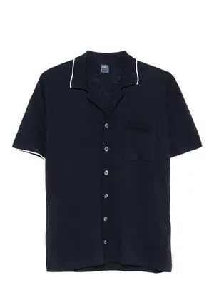 Fedeli Contrasting-trim Shirt Blue
