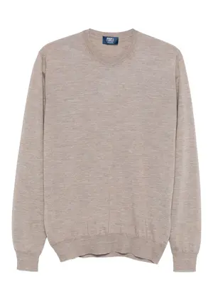 Fedeli Fine-knit Pullover Sweater - Neutrals