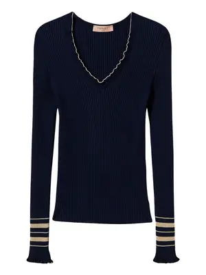 TWINSET Ribbed-knit Jumper - Blue
