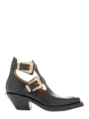 Gabriela Hearst Castro Buckle-detailed Ankle Boots - Black