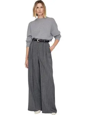 ANINE BING Lee Crew Sweater - Medium Heather Grey