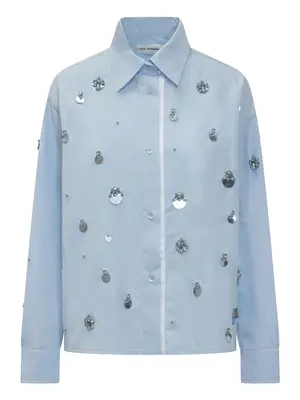 DES_PHEMMES Crystal-embellished Shirt - Blue