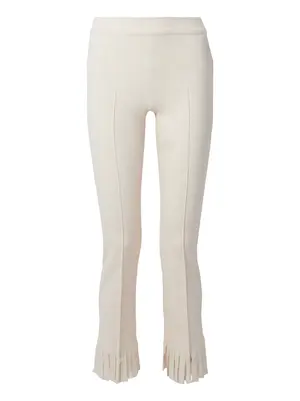 HIGH SPORT Louis Fringed Cotton-blend Jacquard Pants - Ivory