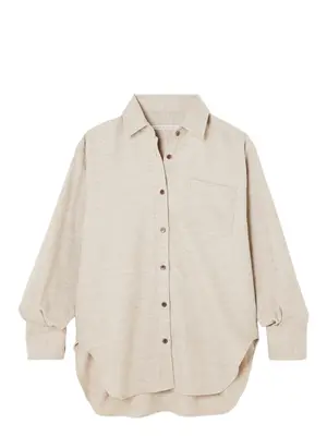 Maria Mcmanus Oversized Cotton And Wool-blend Flannel Shirt - Neutrals