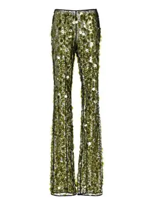 Coperni Sequined Flared Trousers - Green