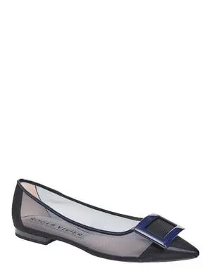 ROGER VIVIER Gommettine Buckle Ballerina Flat - Blu/ Blu Chiaro