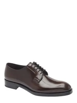 Prada Formale Spazzolato Plain Toe Derby - Bruciato