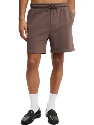 COTTON ON Cotton On Everyday Fleece Short Washed Chocolate
