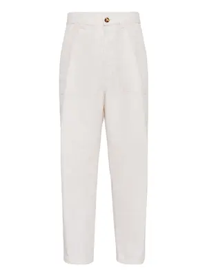 Brunello Cucinelli Drill Trousers - White