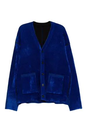 SONGZIO Reversible Velvet Cardigan - Blue