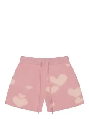 MAVRANS Heart Jacquard Sweater Shorts - Pink/brown