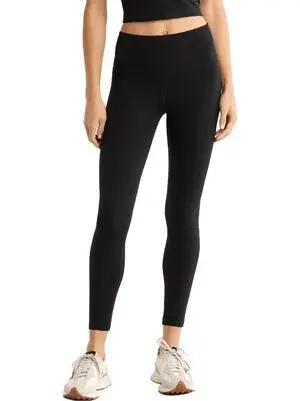 Zella Thrive Rib High Waist 7/8 Leggings - Black
