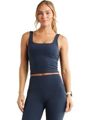 Zella Thrive Rib Bra Tank Navy Sapphire