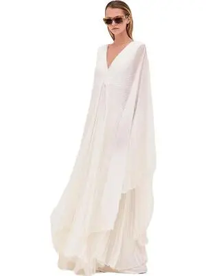 Alexis Serdena Pleated Maxi Dress - Neutral