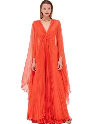 Alexis Serdena Pleated Maxi Dress - Red