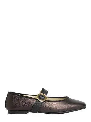 MENINA STEP Mary Jane With Gold Buckle - Black