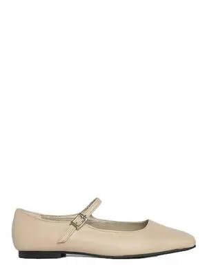 MENINA STEP Mary Jane Square Toe Flats - Silver