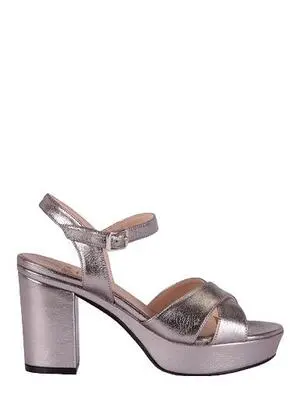 MENINA STEP Pippa Pewter Sandals - Metallic