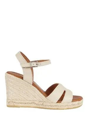 MENINA STEP Espadrille Medium Wedges - White