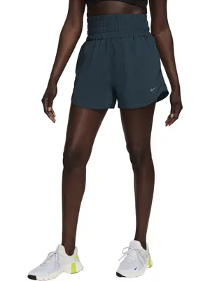 Nike One Dri-FIT Ultra High-Waisted 3" Brief-Lined Shorts Blue
