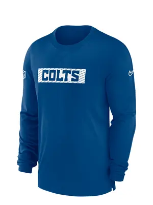 Nike Indianapolis Colts Sideline Player Team Issue Dri-fit Long-sleeve Top - Blue