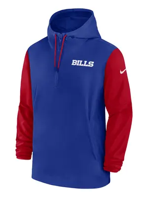 Nike Buffalo Bills Sideline Nfl 1/2-zip Hooded Jacket - Blue