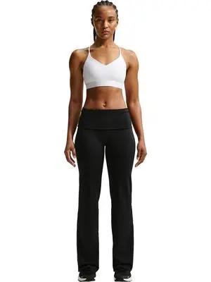 Nike One Dri-fit High-waisted Fold-over Pants - Black